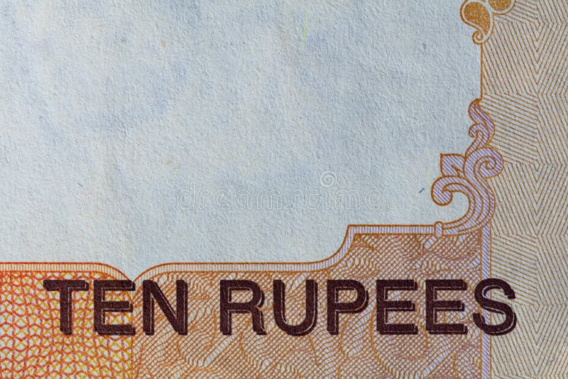 Fragment of Old 10 Indian Rupee Reverse Stock Image - Image of banknote ...