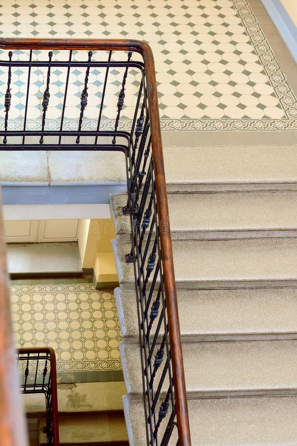 A Fragment of an Old Marble Staircase and a Railing Stock Image - Image ...