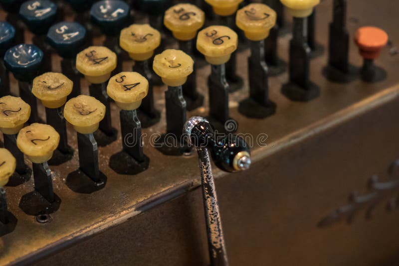 The Fragment of Old and Vintage Adding Machine Stock Photo - Image of ...