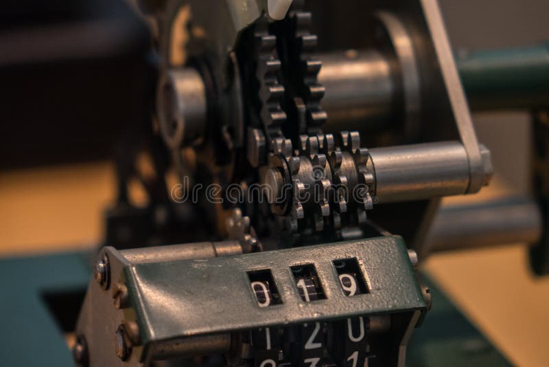 The Fragment of Old and Vintage Adding Machine Stock Image - Image of ...
