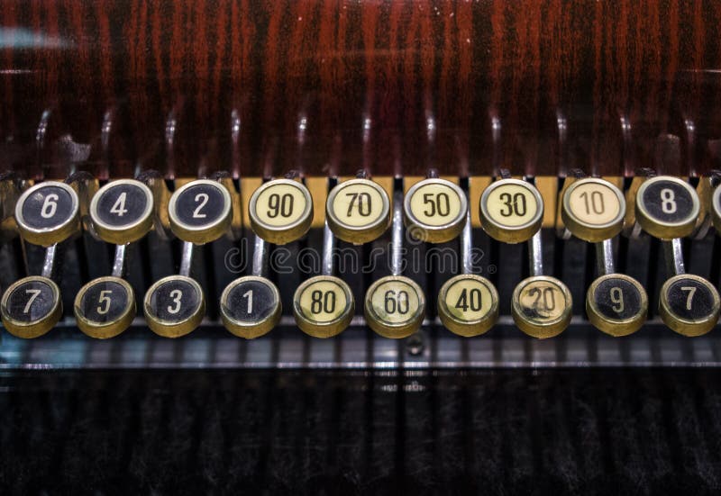 The Fragment of Old and Vintage Adding Machine Stock Photo - Image of ...