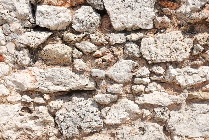 Fragment of the Old Limestone Wall Stock Image - Image of fragment ...