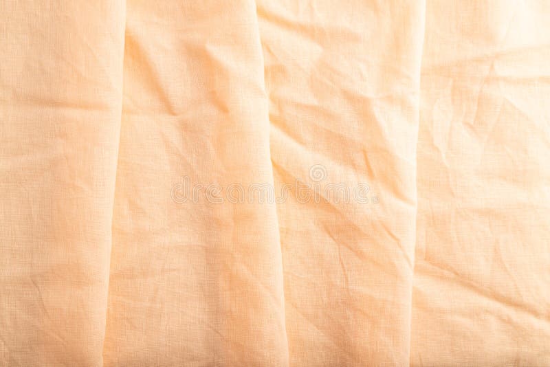 Fragment of Orange Linen Tissue. Top View, Natural Textile Background ...
