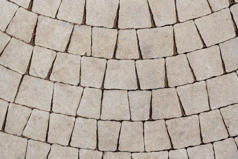 Fragment of the Pavement Lined with Gray Concrete Paving Stones, Round ...