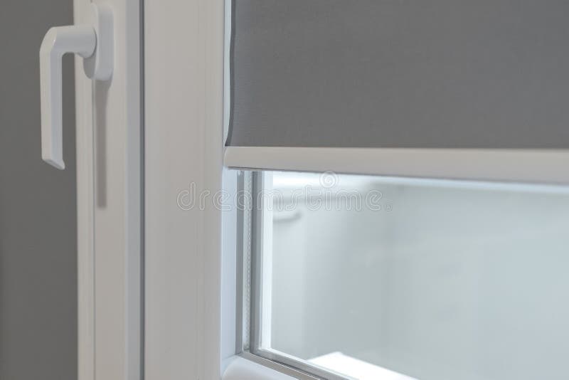 Fragment Plastic Window Pvc Lowered Roll Up Blinds Stock Photos - Free ...