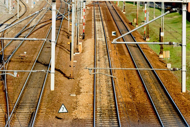 Fragment of Railway Tracks, View from the Top Stock Image - Image of ...