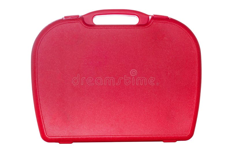 Red Plastic Safety Box Suitcase. Stock Photo - Image of luggage ...