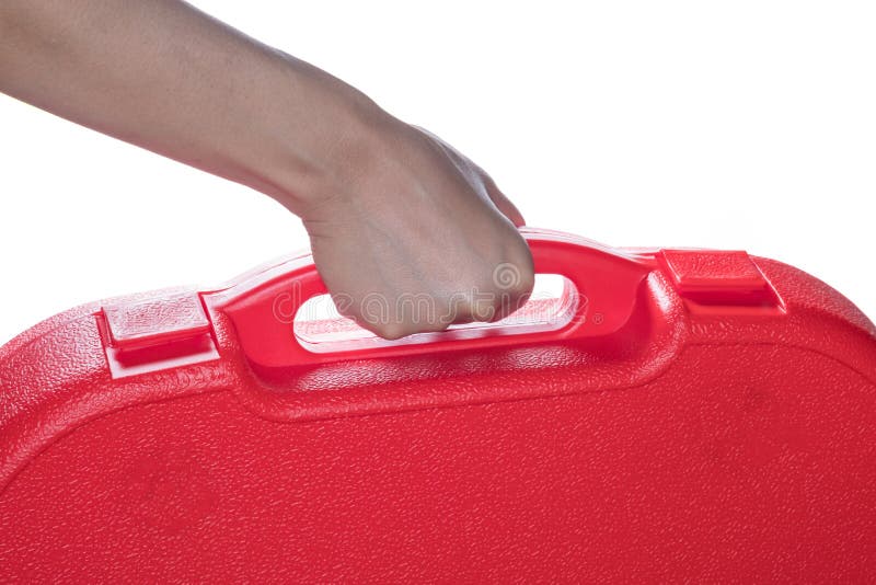 Red Plastic Safety Box Suitcase. Stock Photo - Image of business ...