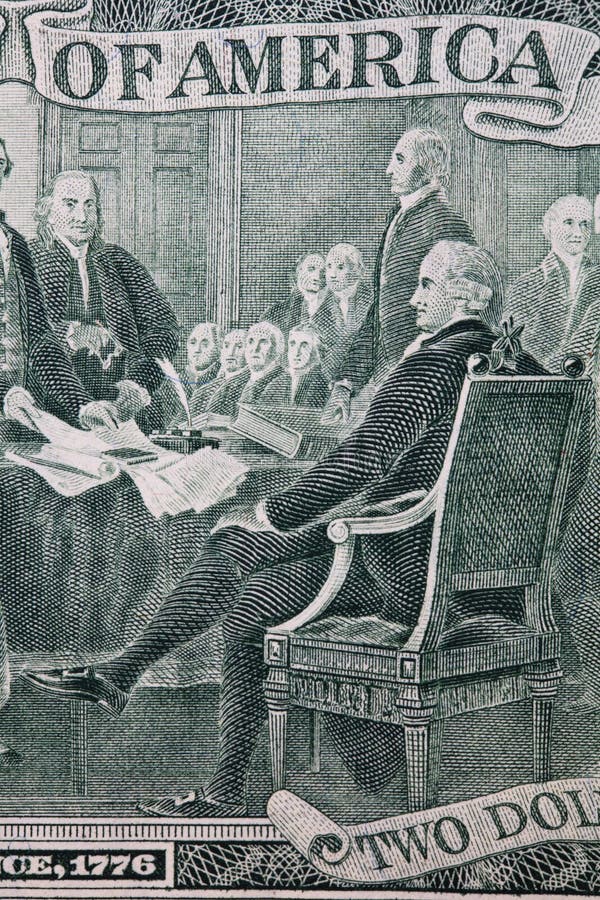 Reverse of 2 US Dollar Banknote with Empty Middle Area Stock Photo ...