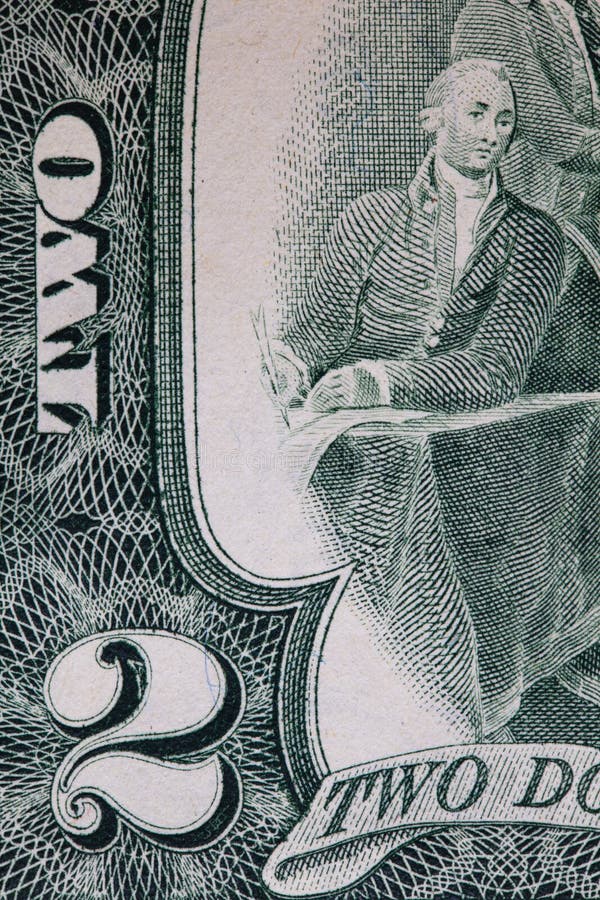 Fragment of Reverse of 2 US Dollar Banknote Stock Photo - Image of bill ...
