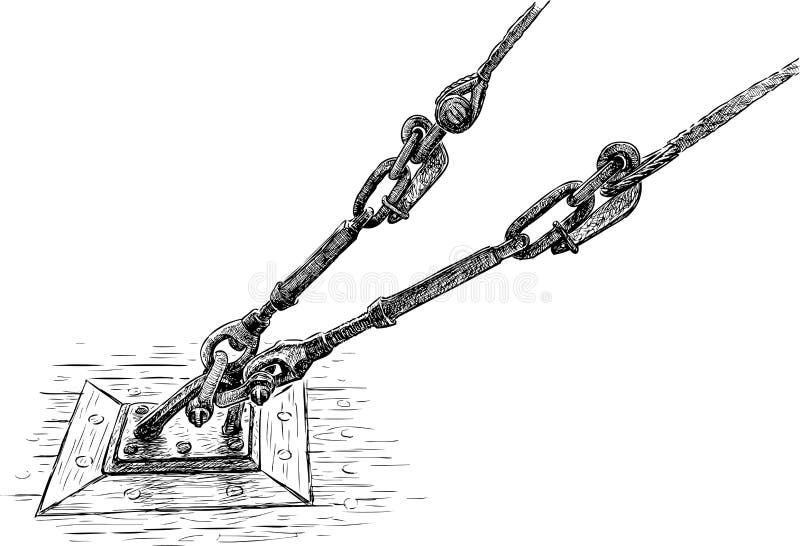 Fragment of the Rigging of a Sea Vessel Stock Vector - Illustration of ...