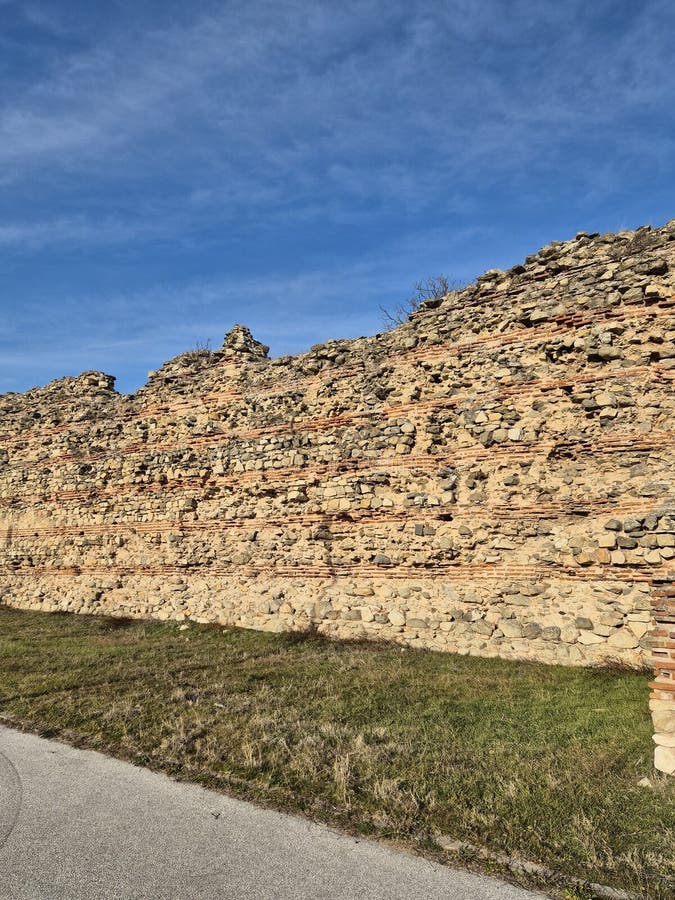 A Fragment of a Roman Masonry Wall Stock Photo - Image of landmark ...