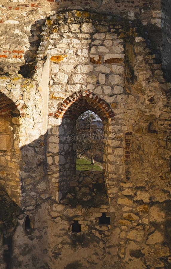 Fragment of the Ruins of a Medieval Castle with Elements of the Walls ...