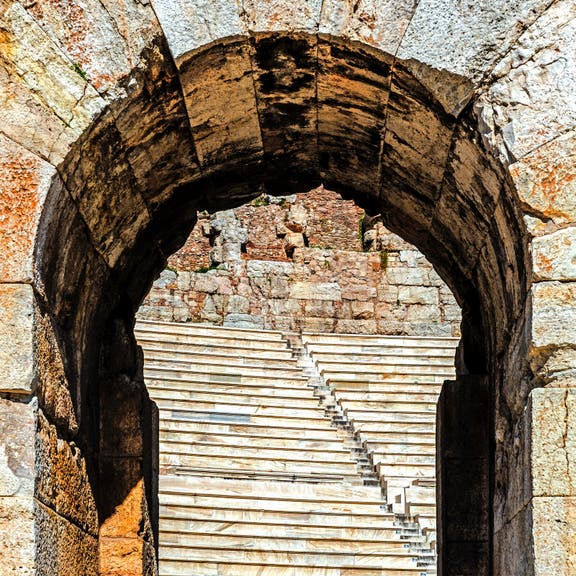 Fragment of the Ruins of the Odeon of Pericle Stock Photo - Image of ...