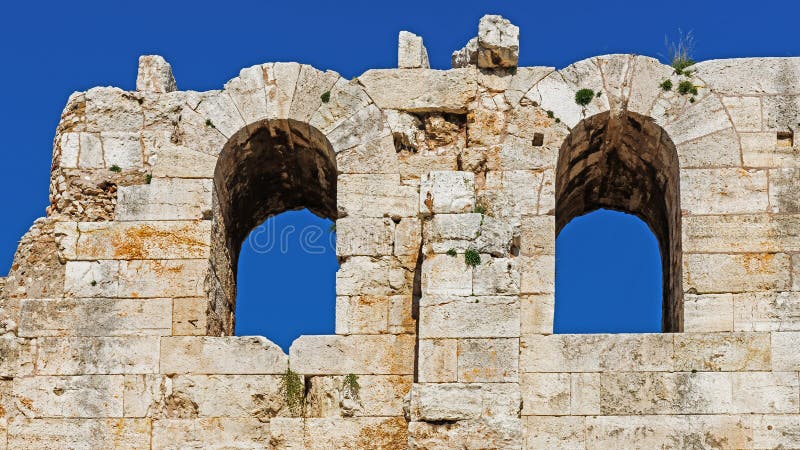 Fragment of the Ruins of the Odeon of Pericles Stock Photo - Image of ...