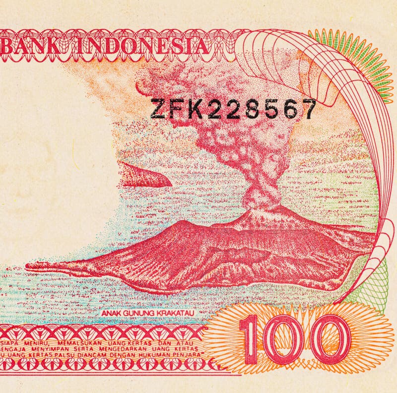 Fragment of a 100 Rupiah Banknote Indonesia. Paper Money of Indonesia ...