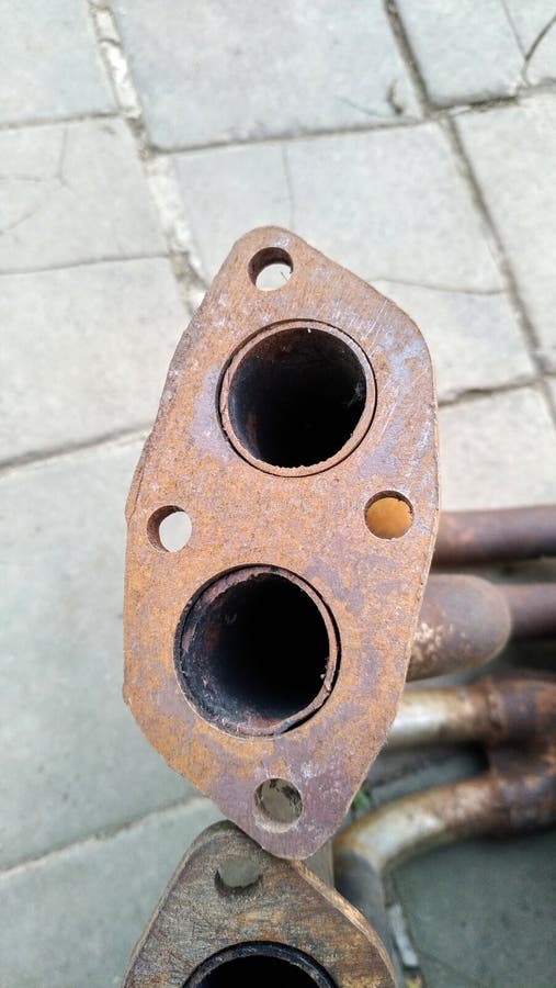 Fragment of a Rusty Car Exhaust System Stock Image - Image of ...