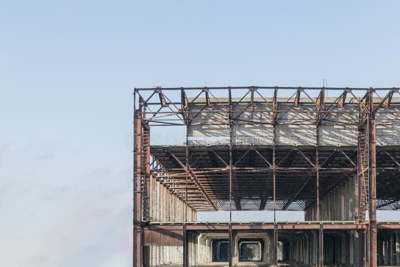 A Fragment of the Rusty Structure of the Old Factory Stock Image ...