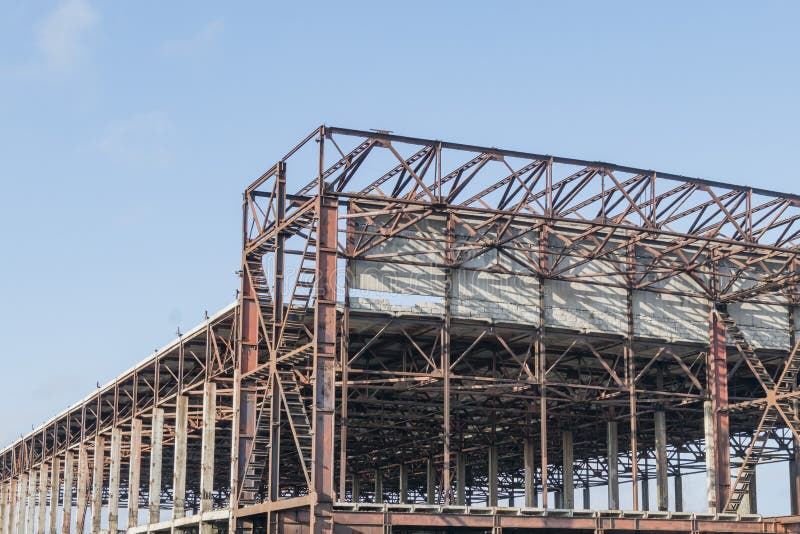 A Fragment of the Rusty Structure of the Old Factory Stock Photo ...