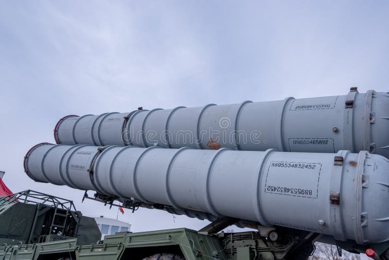 A Fragment of the S300 Missile Launcher Against a Cloudy Sky. Stock ...
