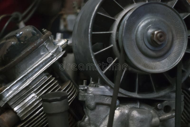 Fragment of Internal Combustion Engine Stock Image - Image of belt ...