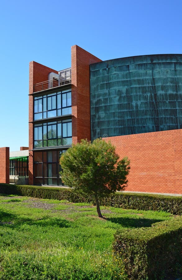 Fragment of the Side Facade of the General University Library in Malaga ...