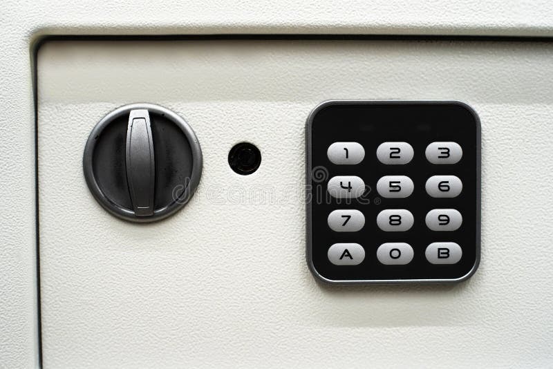 Fragment of a Small Safe with a Keyboard. Close-up Stock Image - Image ...