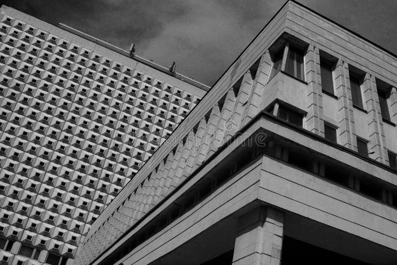 A Fragment of Soviet-era Architecture - the Pushkin Library. Stock ...