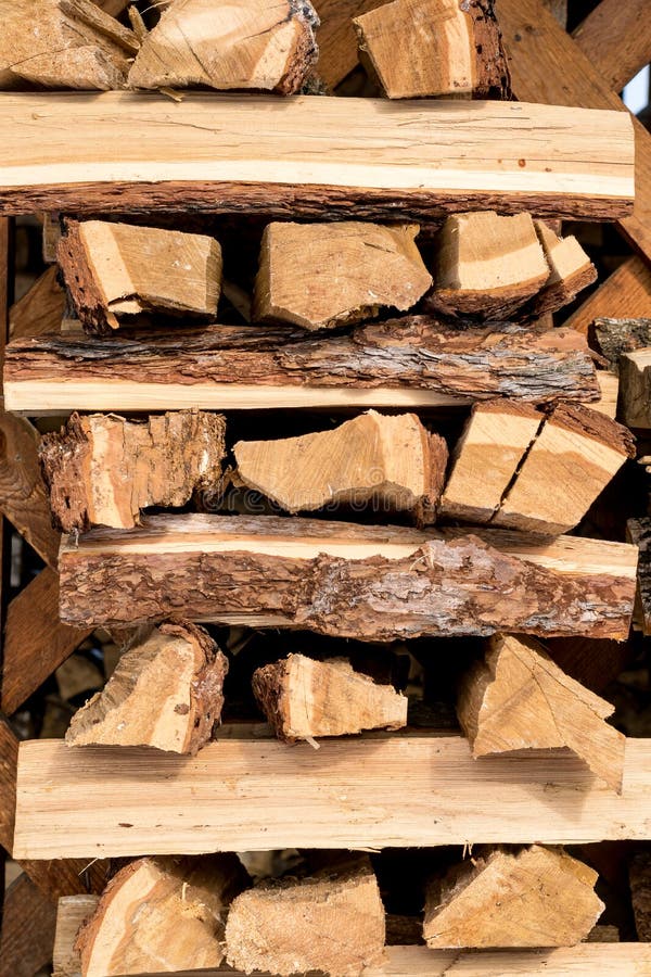 Fragment Stacks of Split Logs Stacked in a Pile Stock Image - Image of ...
