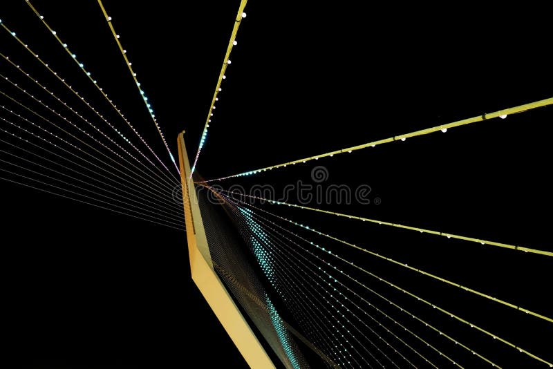 Fragment of String Bridge with Illumination in Jerusalem Editorial ...