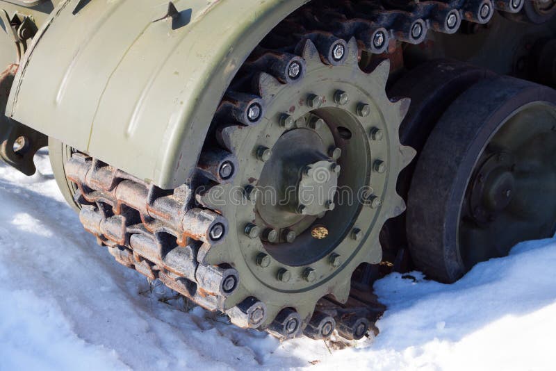 Fragment of tank tracks stock photo. Image of snow, tank - 29701076