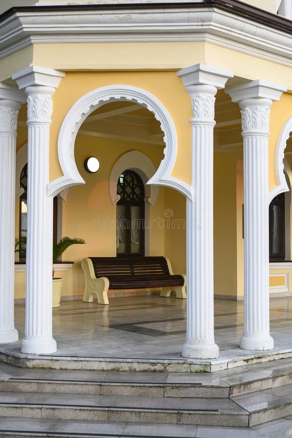 A Fragment of a 19th-century Moorish-style Building with Columns, a ...