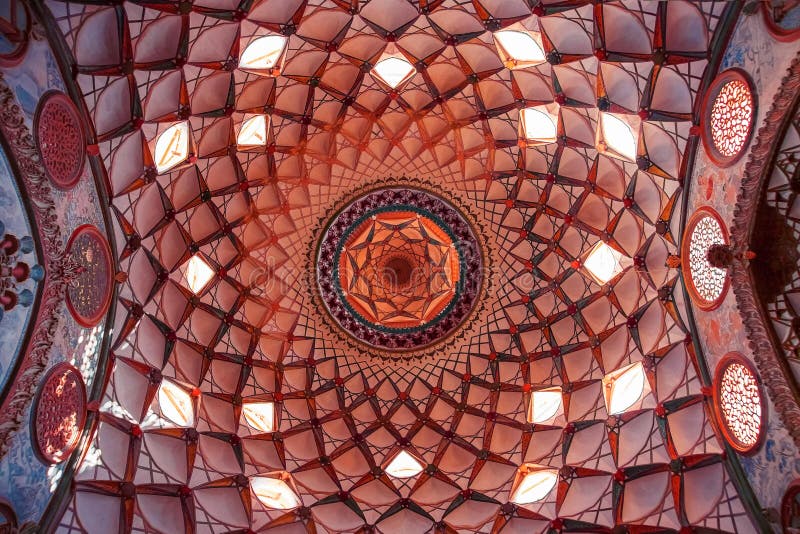 Fragment of Traditional Iranian Architecture and Iran`s National Flag ...