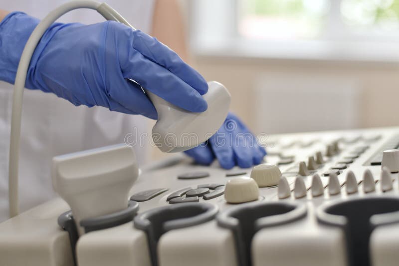 Fragment of Ultrasound Scanning by a Flat Sensor. Stock Image - Image ...