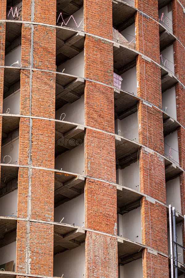 Fragment of an Unfinished Concrete and Brick Building Stock Image ...