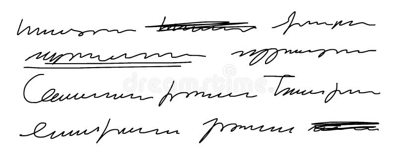 Fragment of Unreadable Text. Sweeping, Unreadable Handwriting. Scribble ...