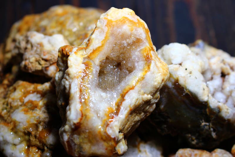 Fragment of Untreated Agate with Quartz Geode Stock Photo - Image of ...