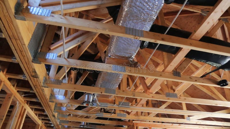 A Fragment of a Ventilation System in a Frame-shaped House Stock Video ...