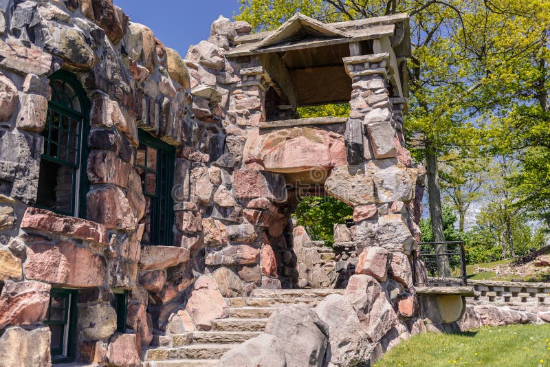 Fragment of View of Old Vintage Strong Exterior Stone Building Stock ...
