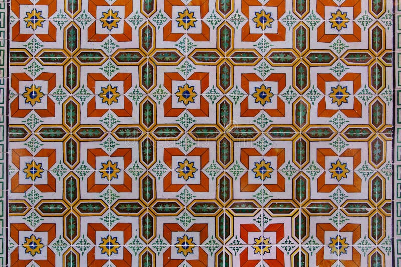 Fragment of a Wall Decorated with Azulejo Tiles Stock Photo - Image of ...