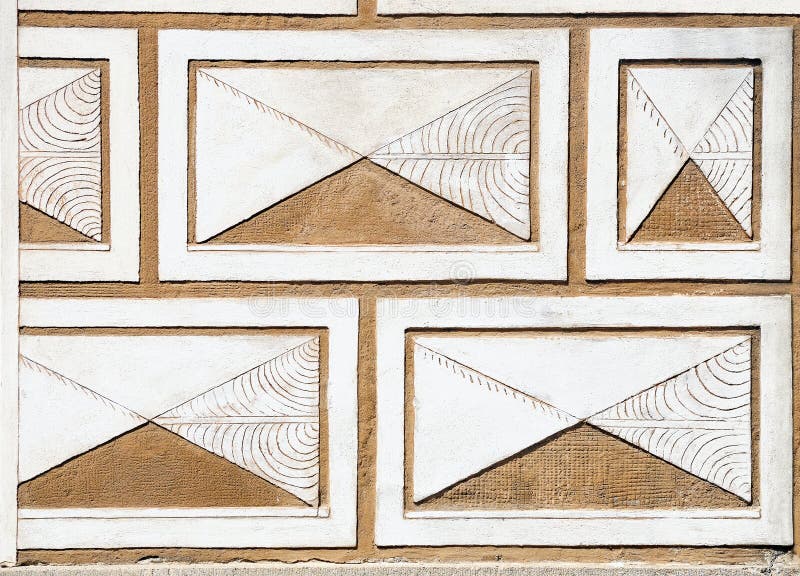 Fragment of a Wall Decorated with Sgraffito Stock Image - Image of ...