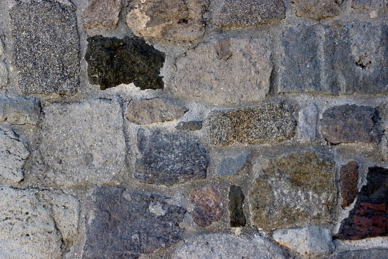 Fragment of the Wall from Natural Stone of Various Shape Stock Photo ...