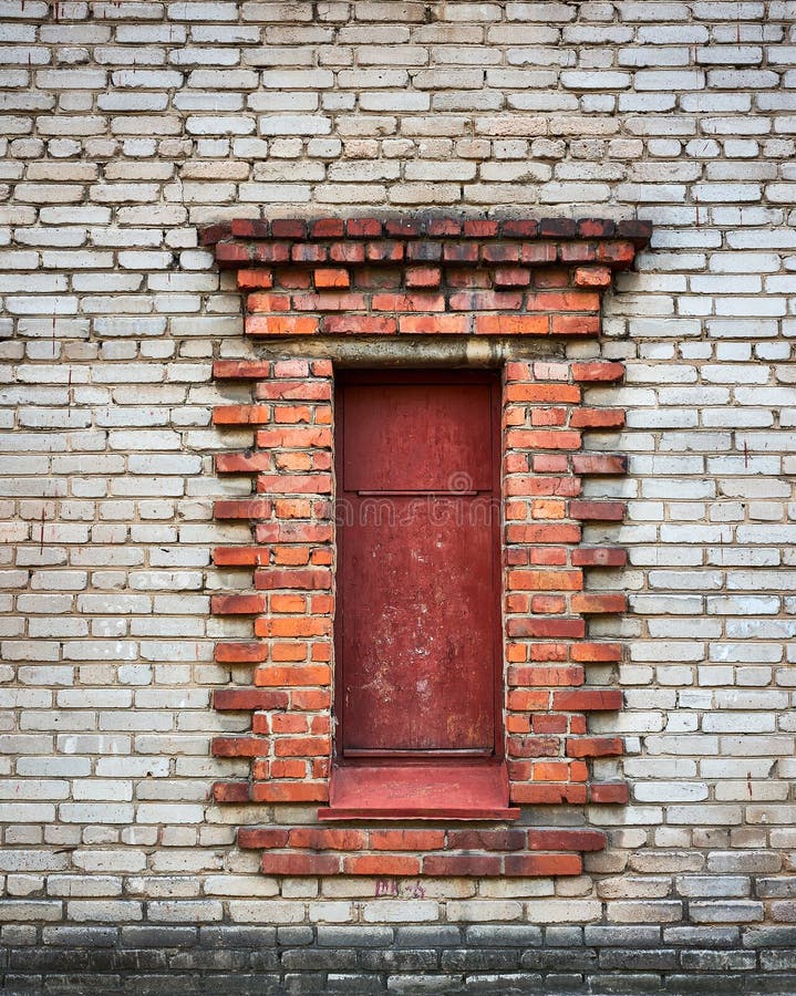 Fragment of the Wall of an Old Brick Building with a Window Opening ...