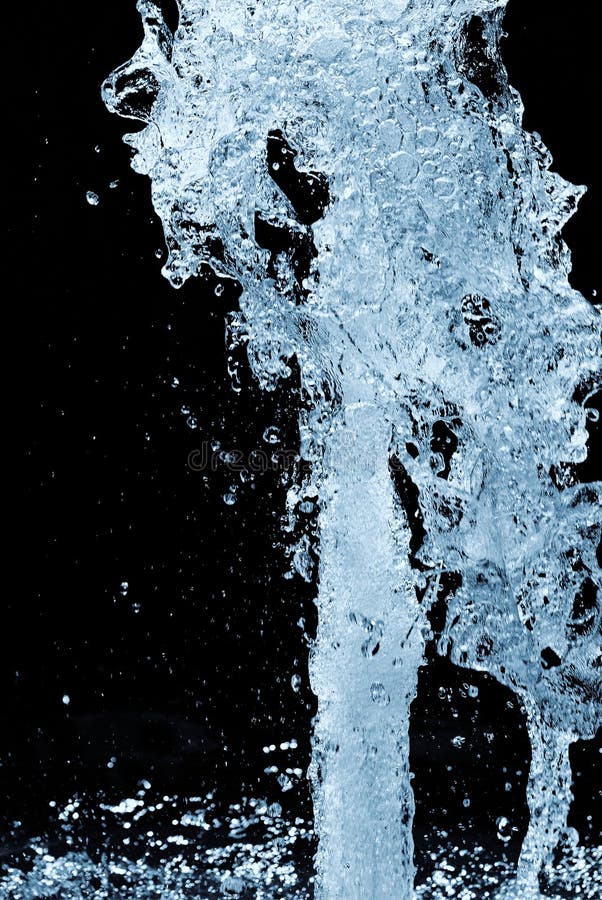Waterfall on the black stock image. Image of liquid, leaking - 5924203