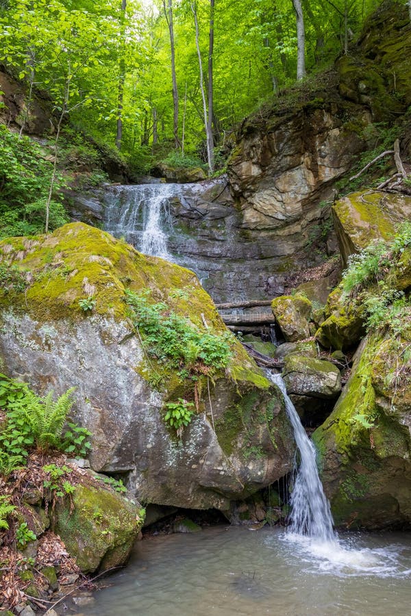 A Channel in the Rock of a Mountain Range and a Waterfall a Rushing ...