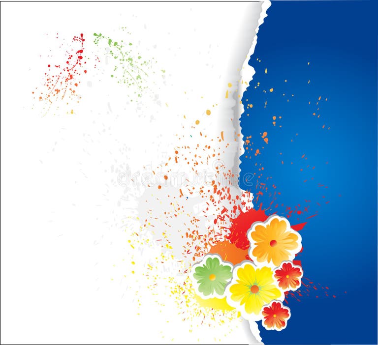 Fragmentary Paper with Flowers Stock Vector - Illustration of outline ...