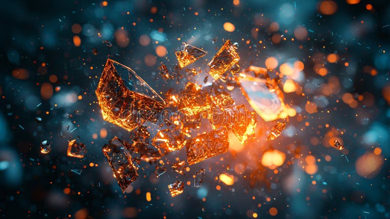 Fragmented Burning Objects Stock Illustrations – 1 Fragmented Burning ...