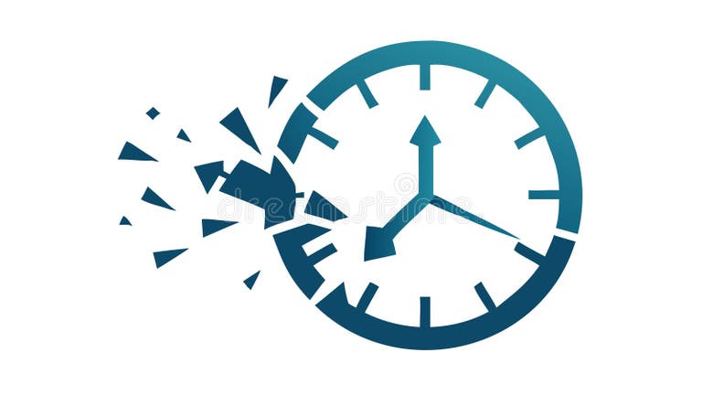 Fragmented Clock Icon for Time Distortion Concepts, Vector Design ...