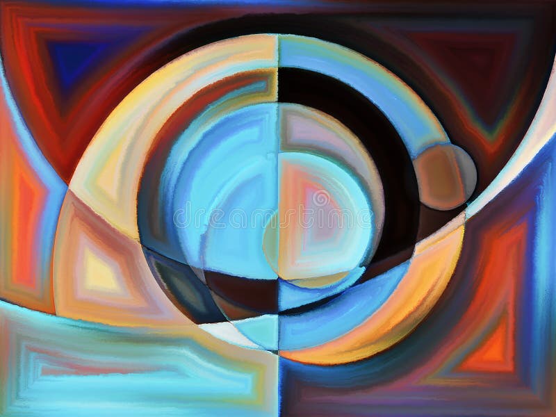 Fragmented Connections stock illustration. Illustration of painting ...