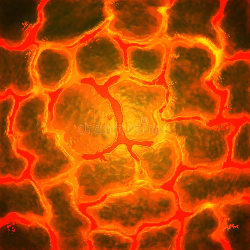 Fragmented Crust Floating on Incandescent Lava Stock Illustration ...